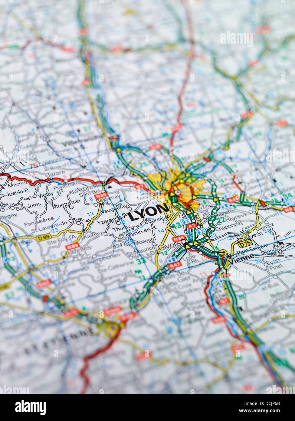 Map of lyon hi-res stock photography and images - Alamy