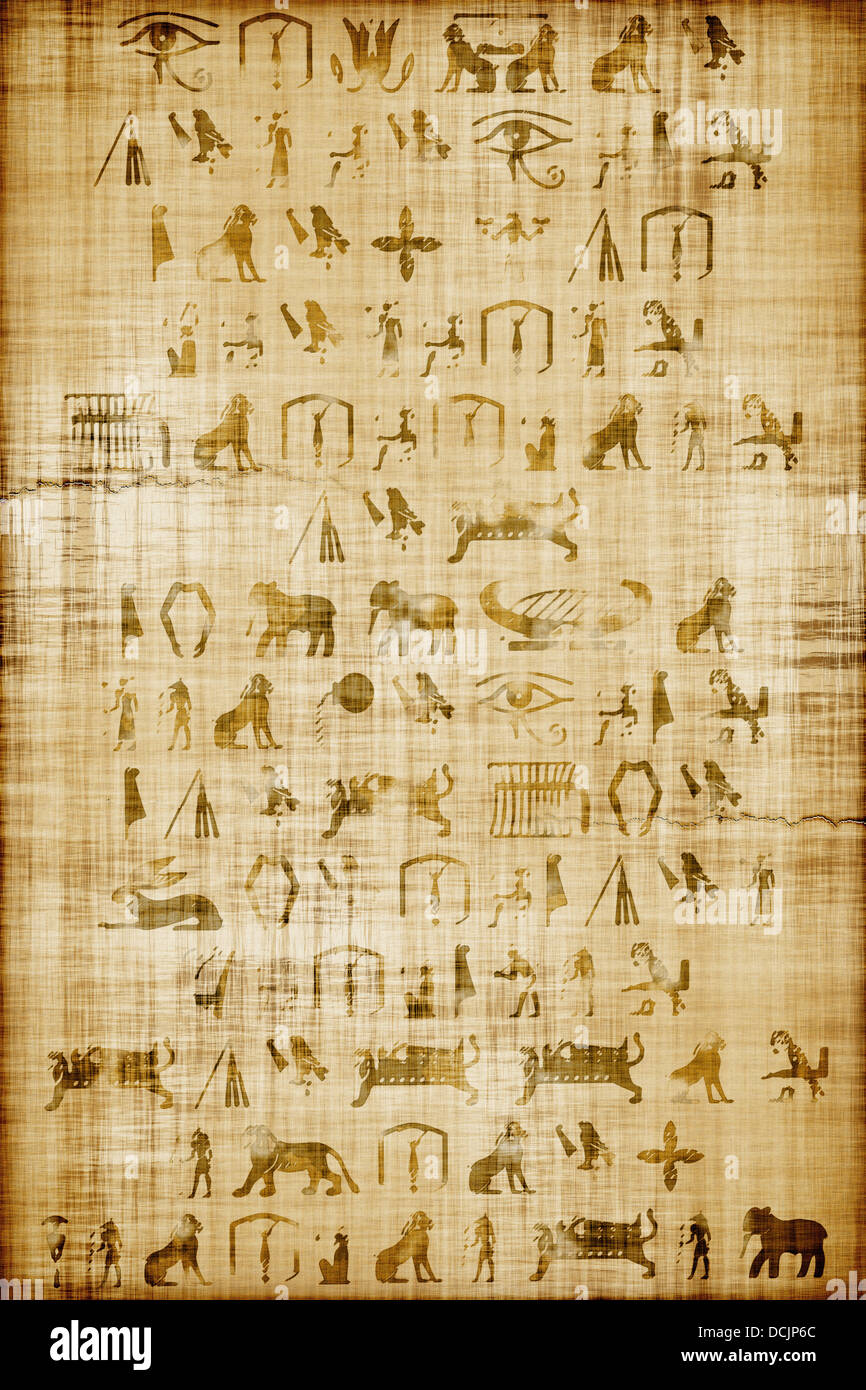 Papyrus paper and hieroglyphics hi-res stock photography and images - Alamy