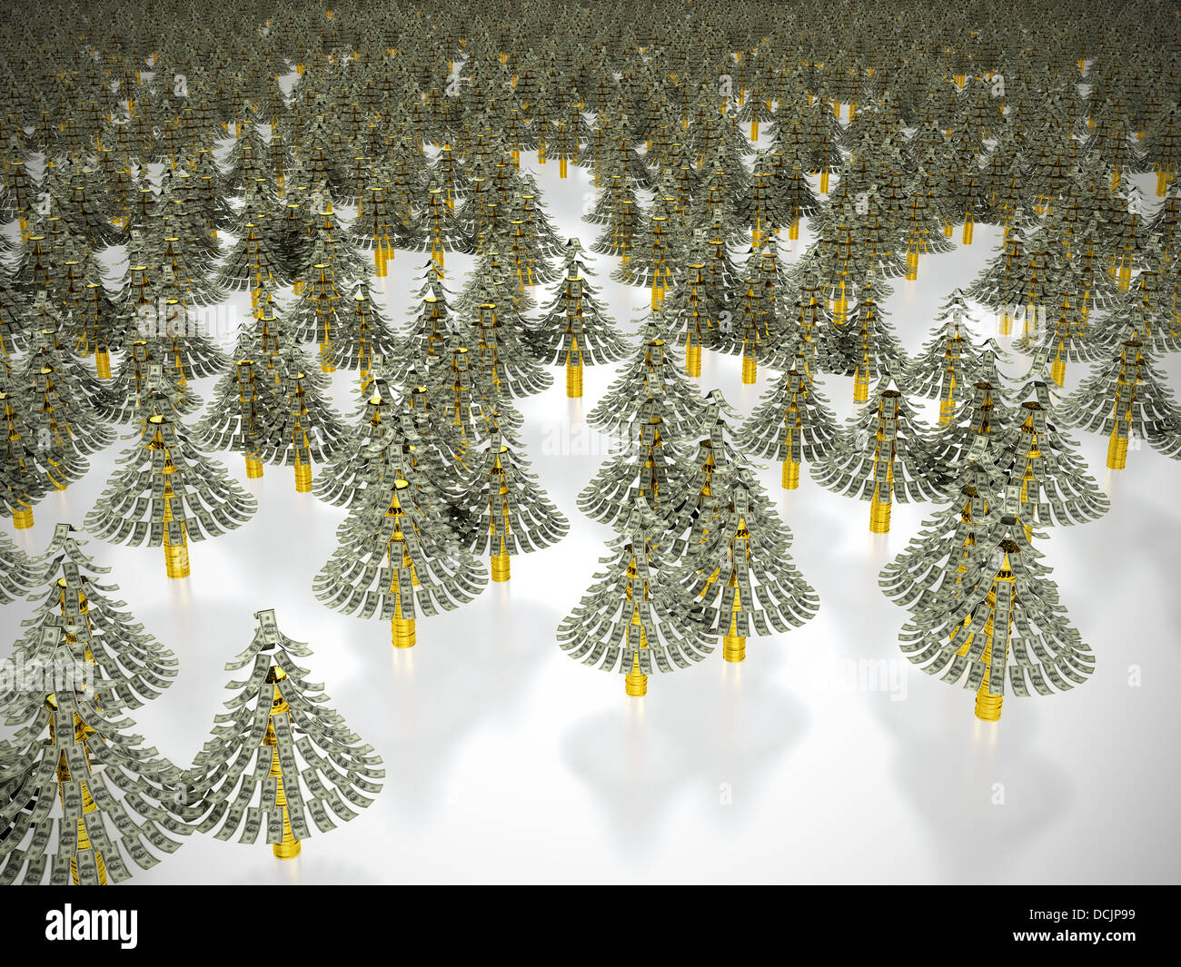 3d render of money tree forest Stock Photo - Alamy