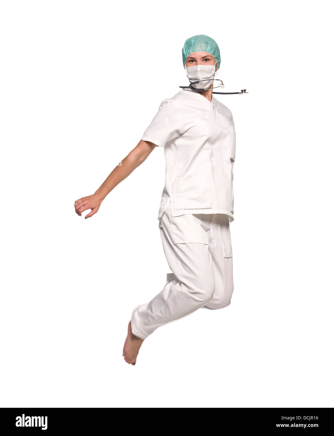 Nurse jumping hi-res stock photography and images - Alamy