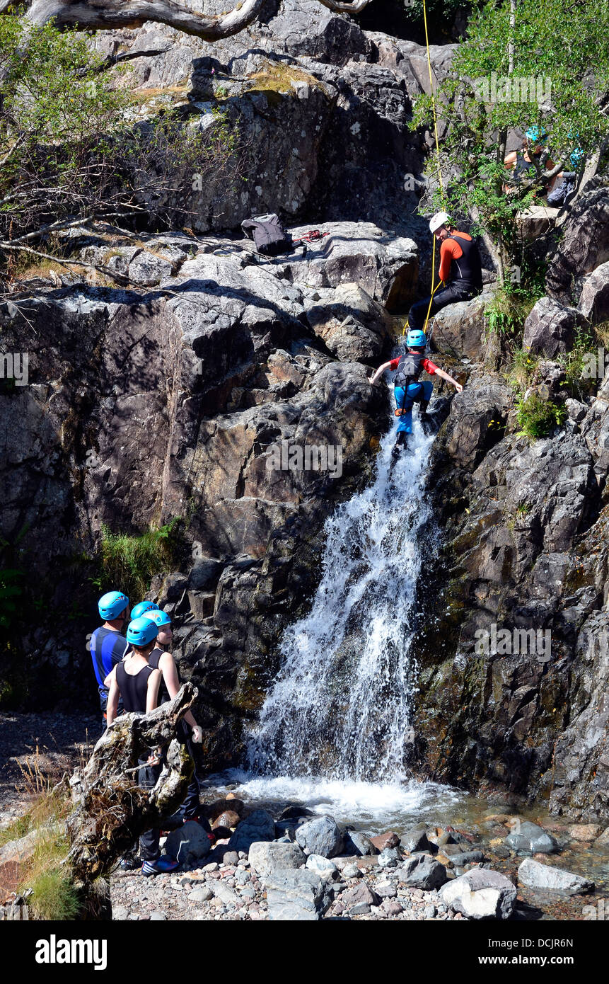 The Stickle Ghyll stream flowing into Langdale - with a youth ...