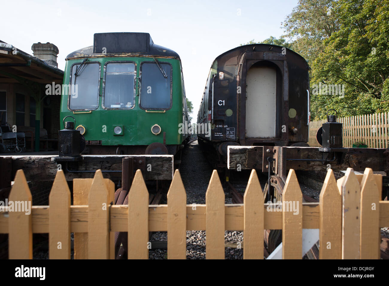 A rusty weather damaged carriages under restoration at New Somerset and ...