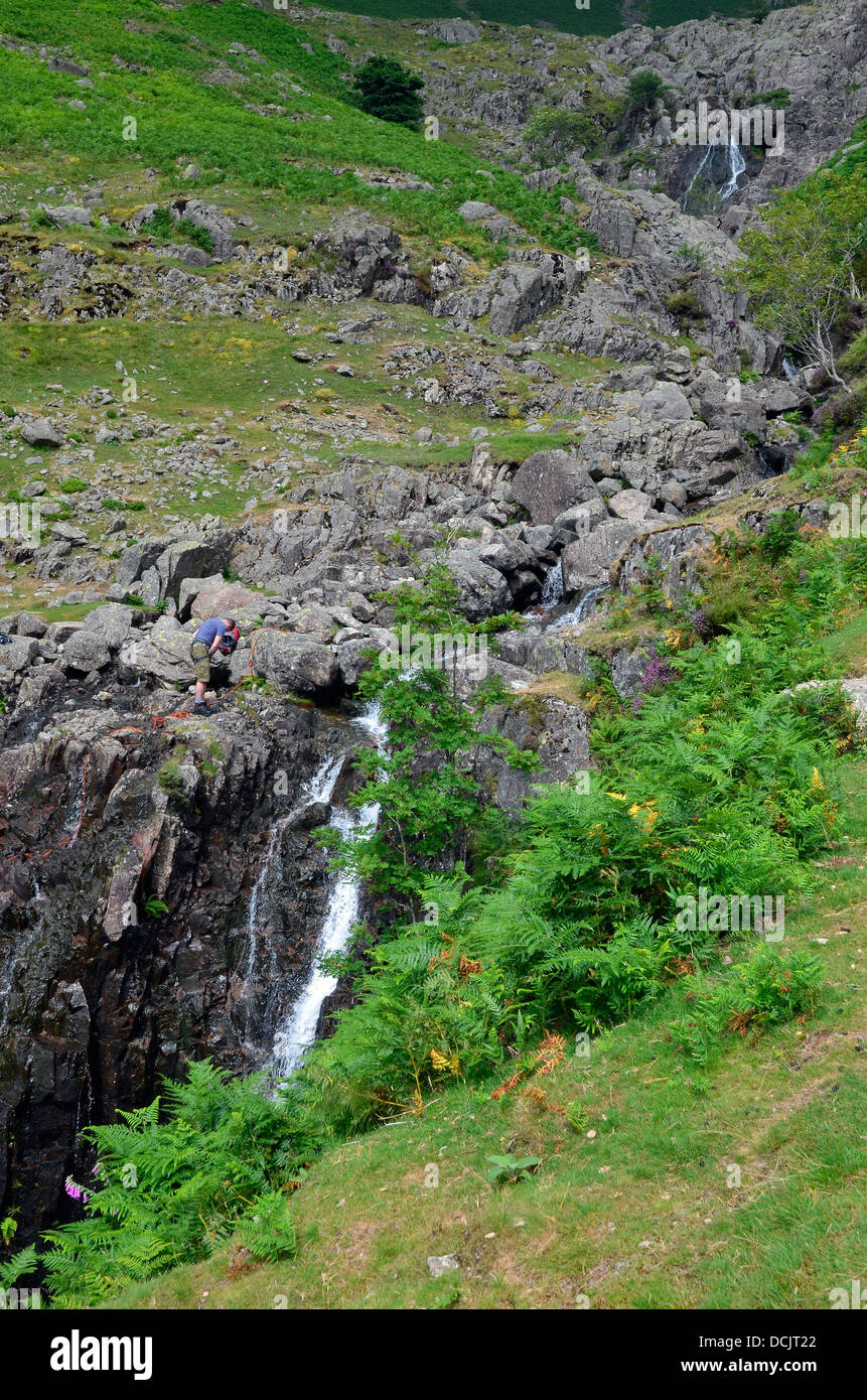 The Stickle Ghyll stream flowing into Langdale - the walking route for ...