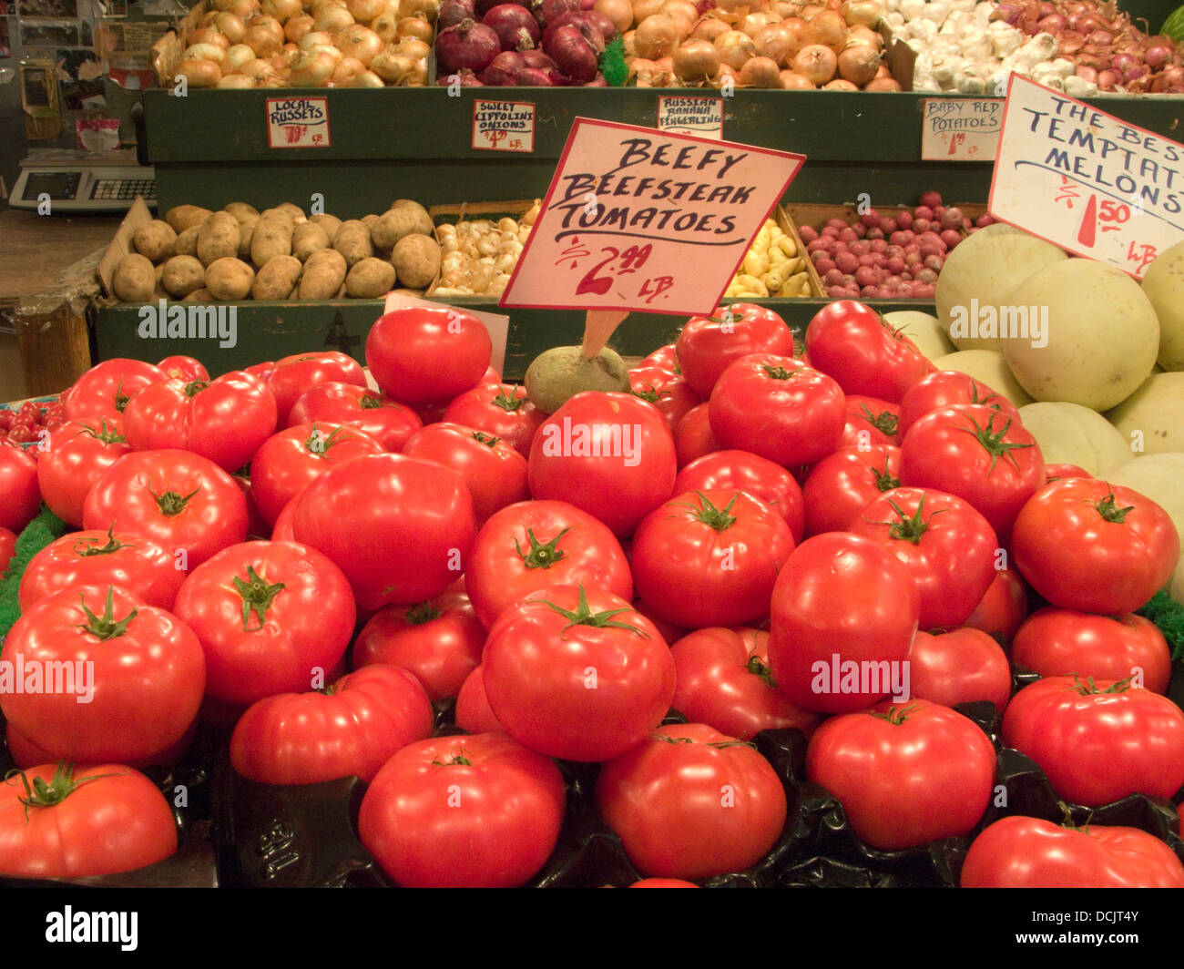 VEGETABLE STALL PIKE PLACE PUBLIC MARKET CENTER SEATTLE WASHINGTON ...