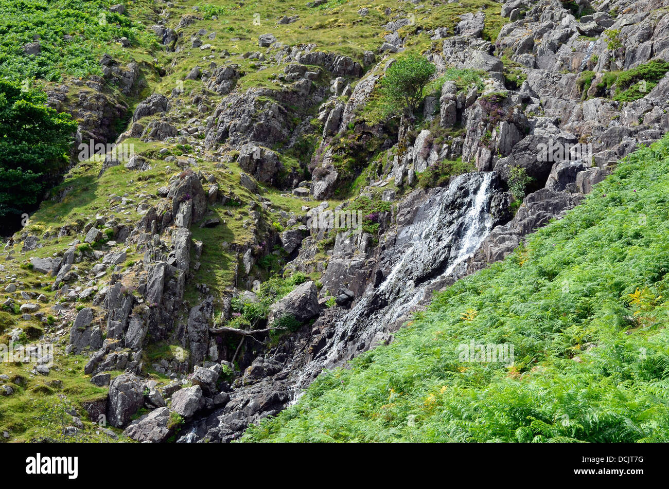 The Stickle Ghyll stream flowing into Langdale - the walking route for ...