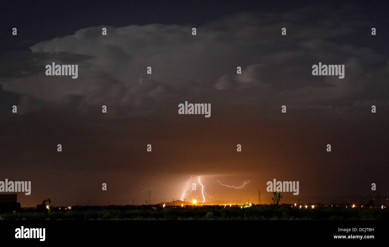 Lightning strikes across the skiers with thunder and heavy rain Monday ...