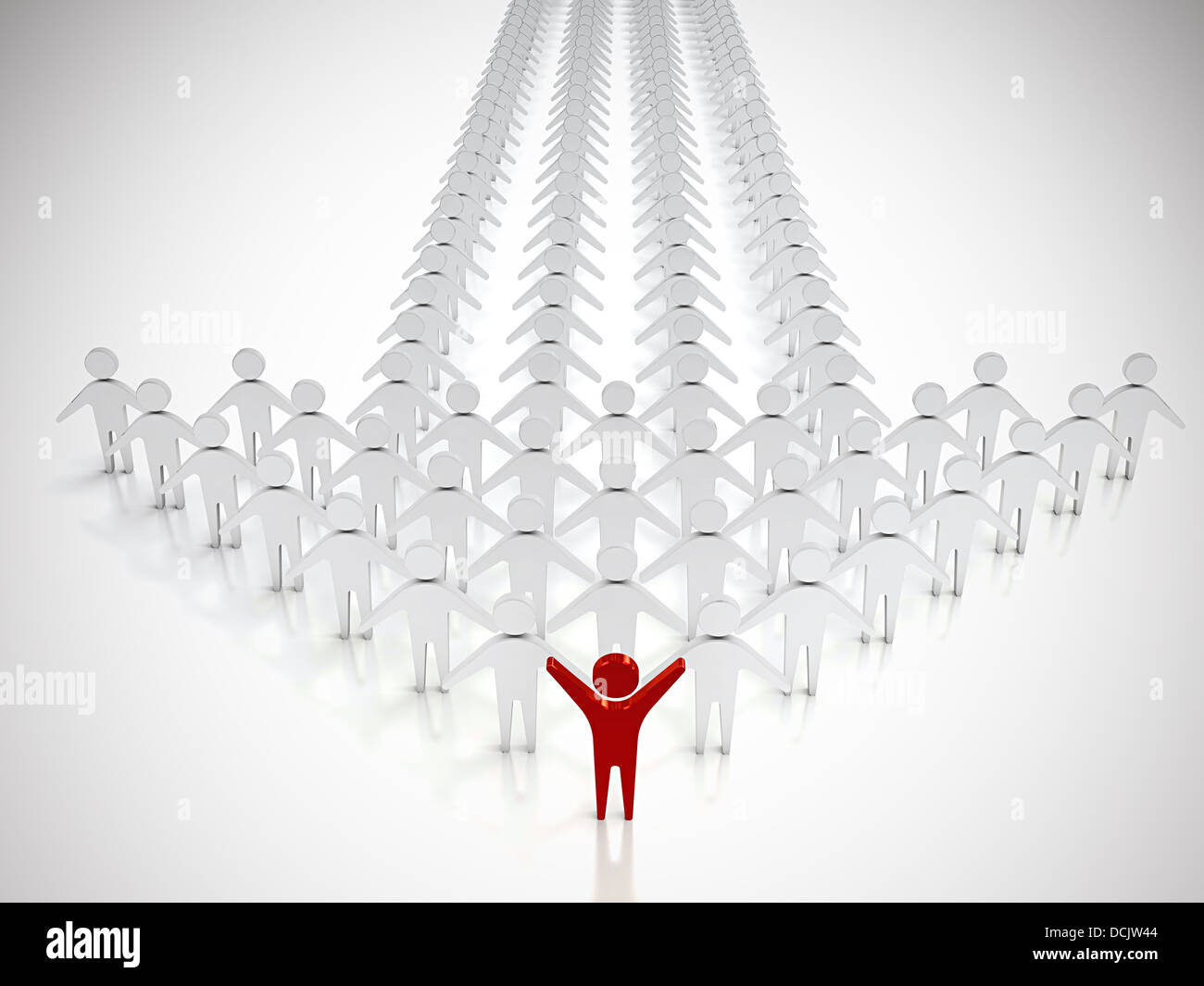 One person leading group of people Stock Photo - Alamy