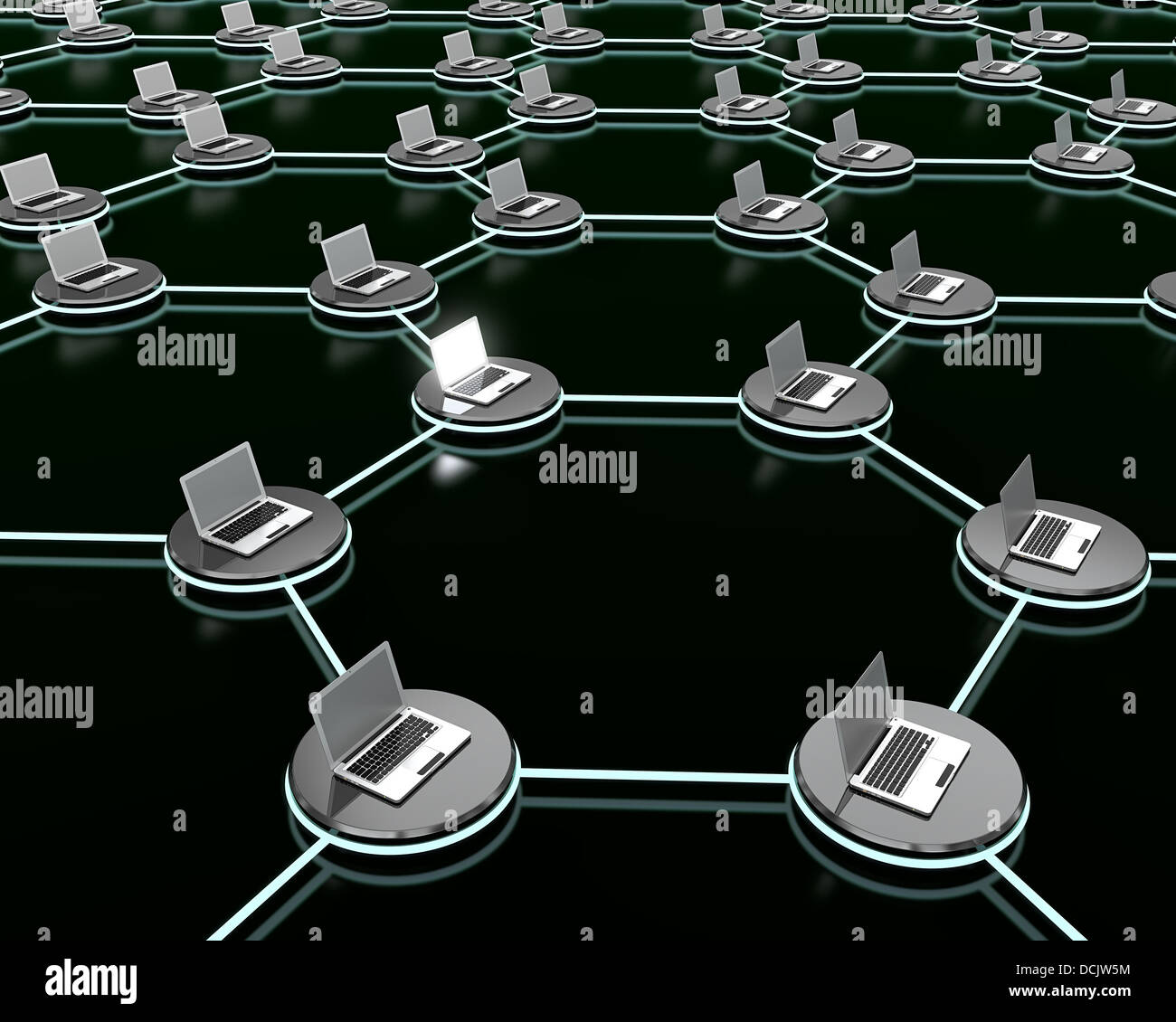 3D render of computer network on black background Stock Photo - Alamy