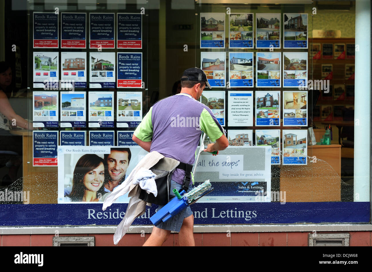 Commercial Window Cleaner,Chesterfield .UK Stock Photo - Alamy