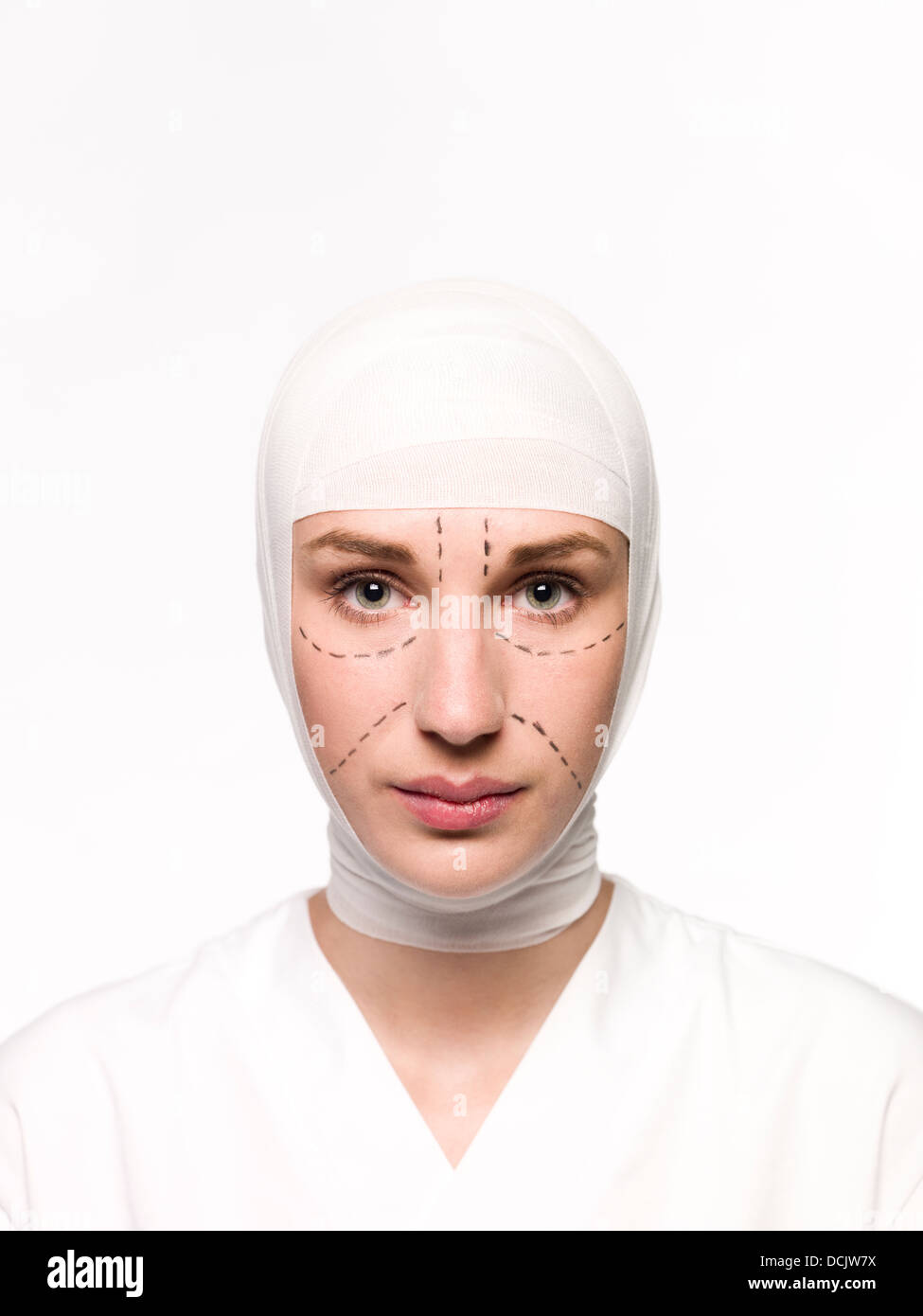 Plastic surgery woman face Cut Out Stock Images & Pictures - Alamy