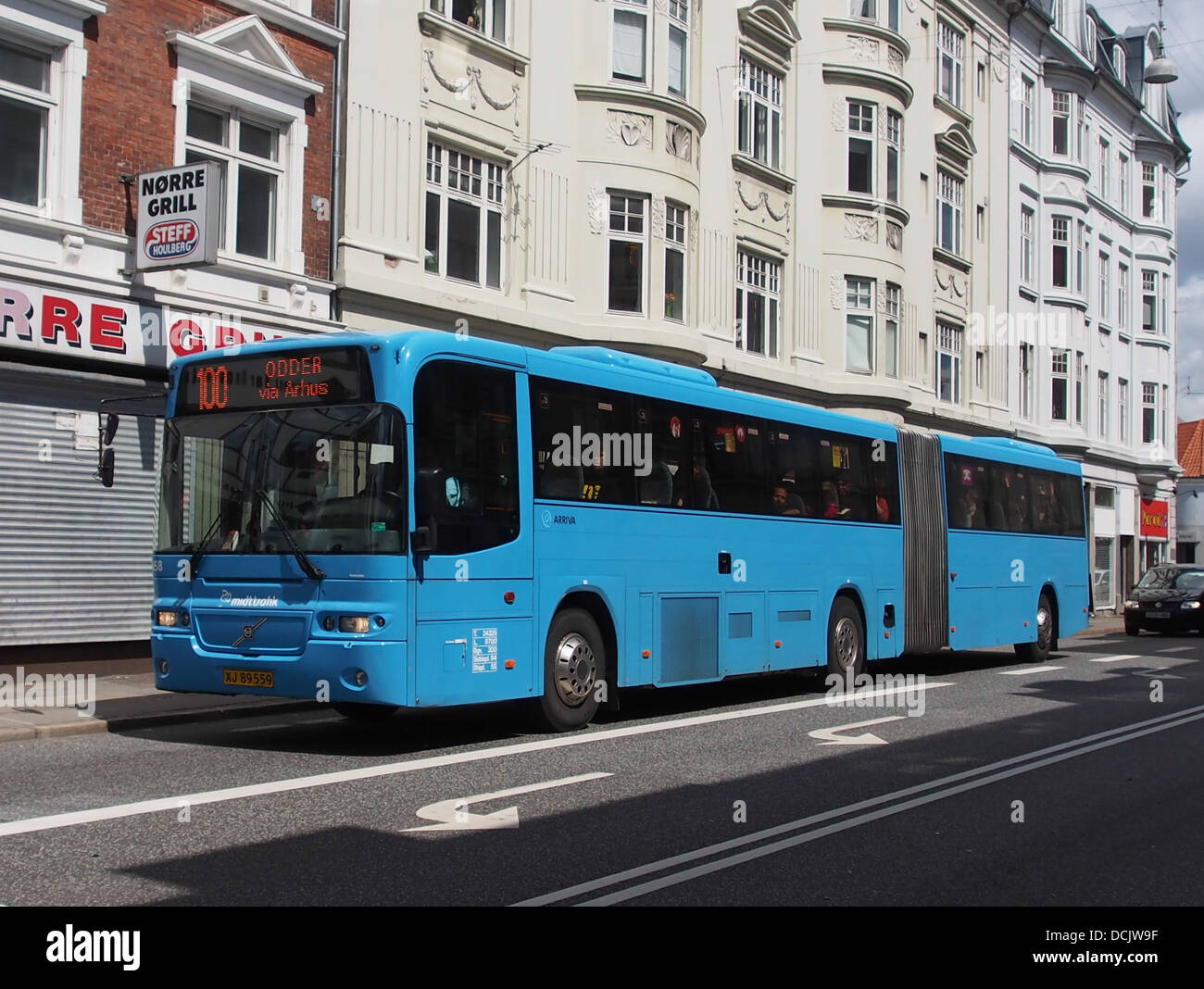 Midttrafik Volvo bus Line 100 Stock Photo - Alamy