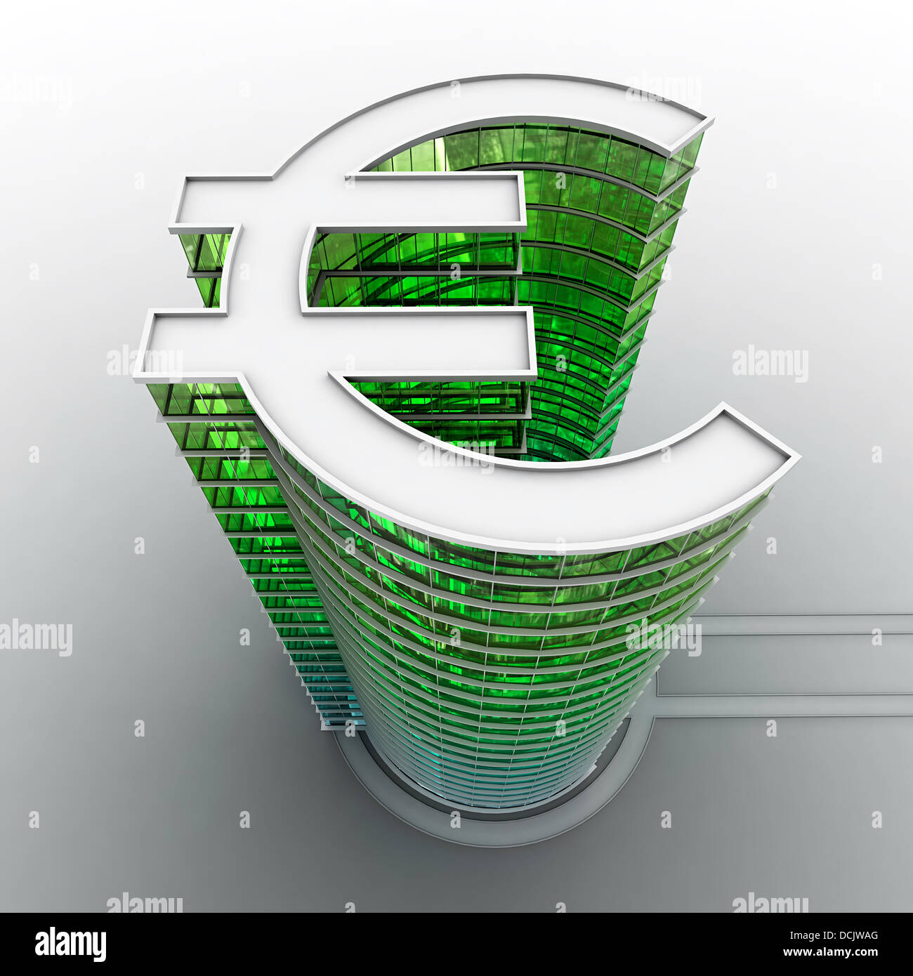 3D render of skyscraper in form of euro symbol Stock Photo - Alamy