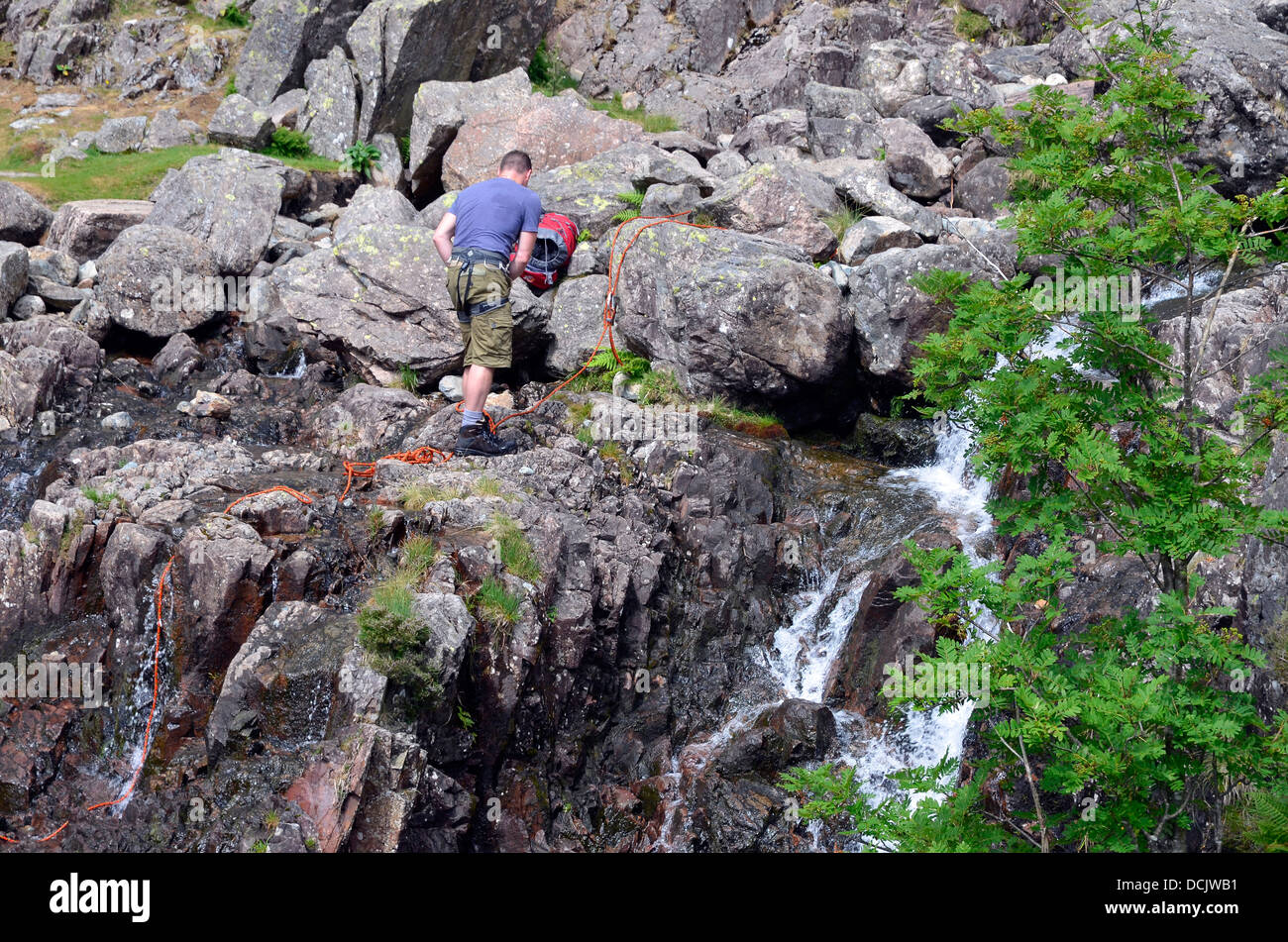 The Stickle Ghyll stream flowing into Langdale - the walking route for ...