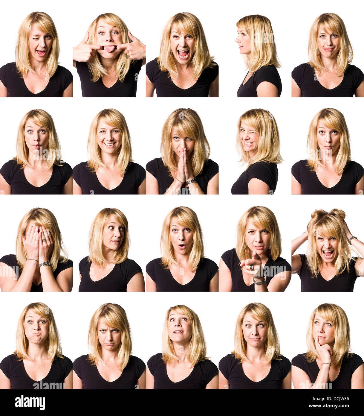 Facial expressions montage hi-res stock photography and images - Alamy