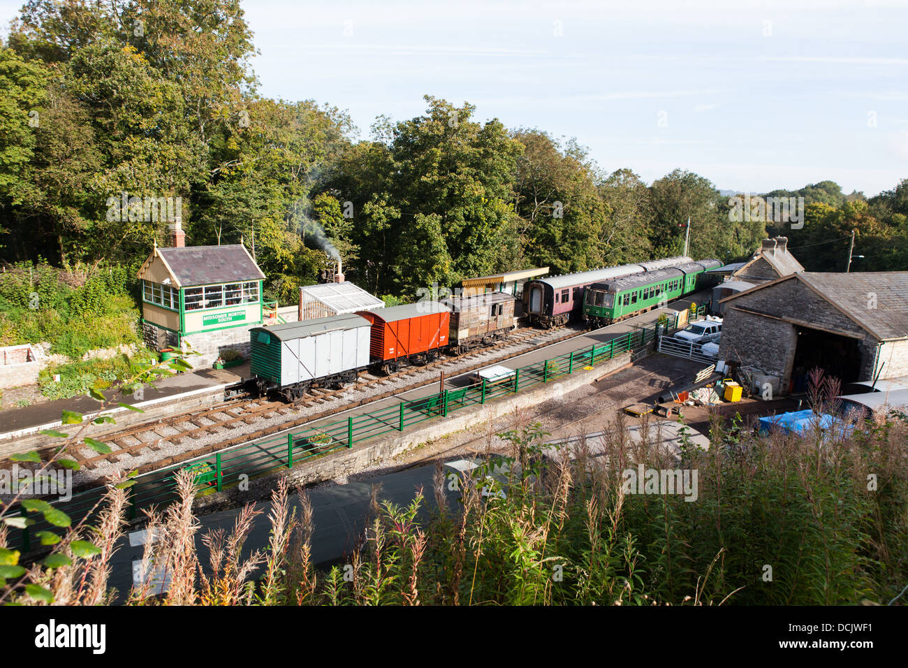 New Somerset and Dorset Railway, Midsomer Norton Station, Dorset, South West England Stock Photo ...