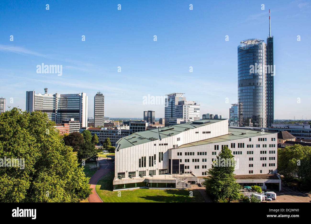 Skyliners Essen city center, with RWE Tower, EVONIK corporate ...