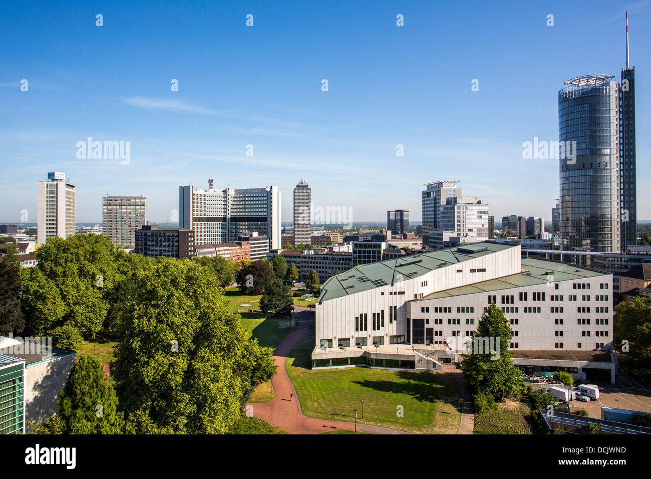 Skyliners Essen city center, with RWE Tower, EVONIK corporate ...
