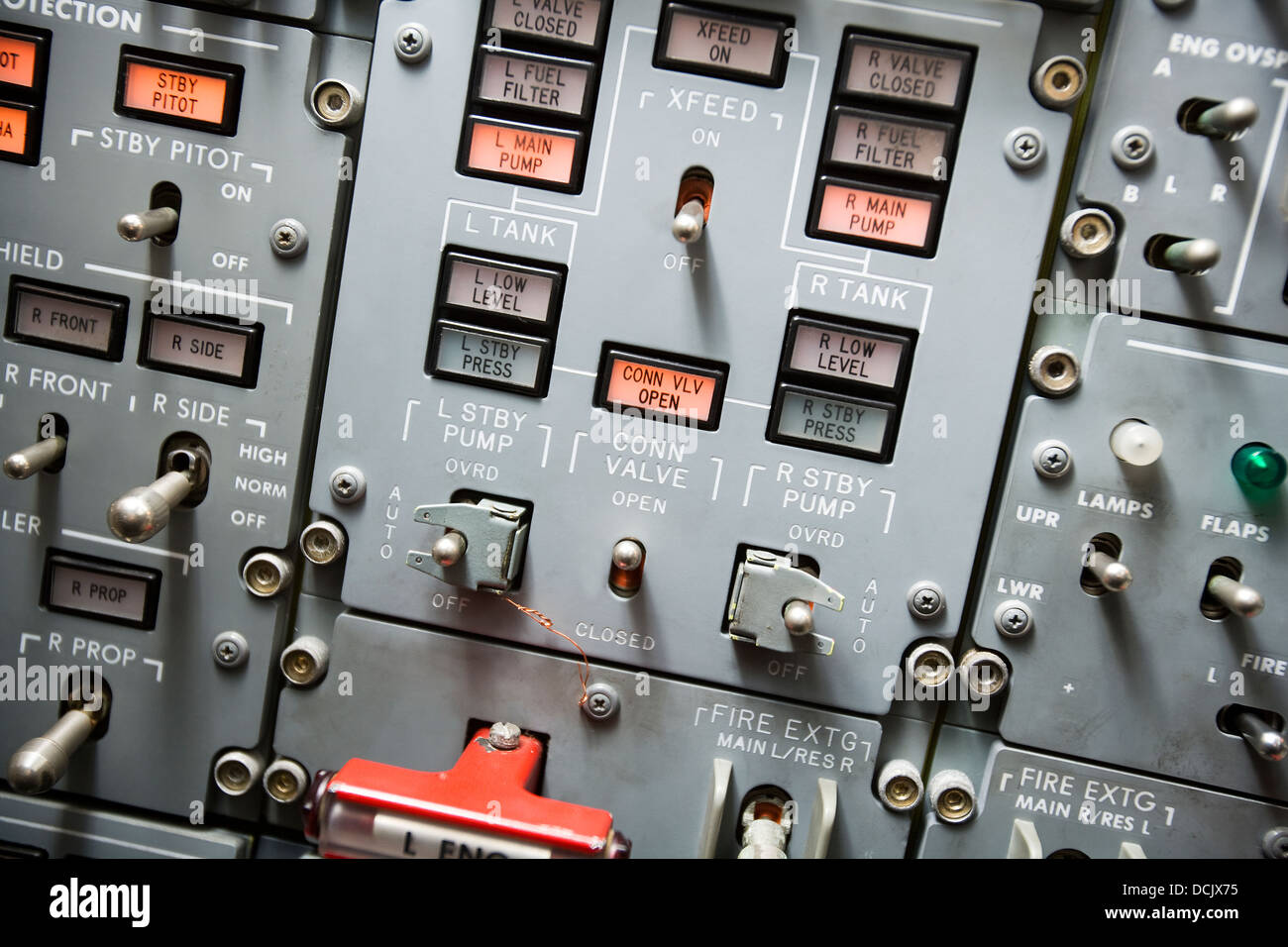 Close-up of an aeroplane cockpit panel Stock Photo - Alamy