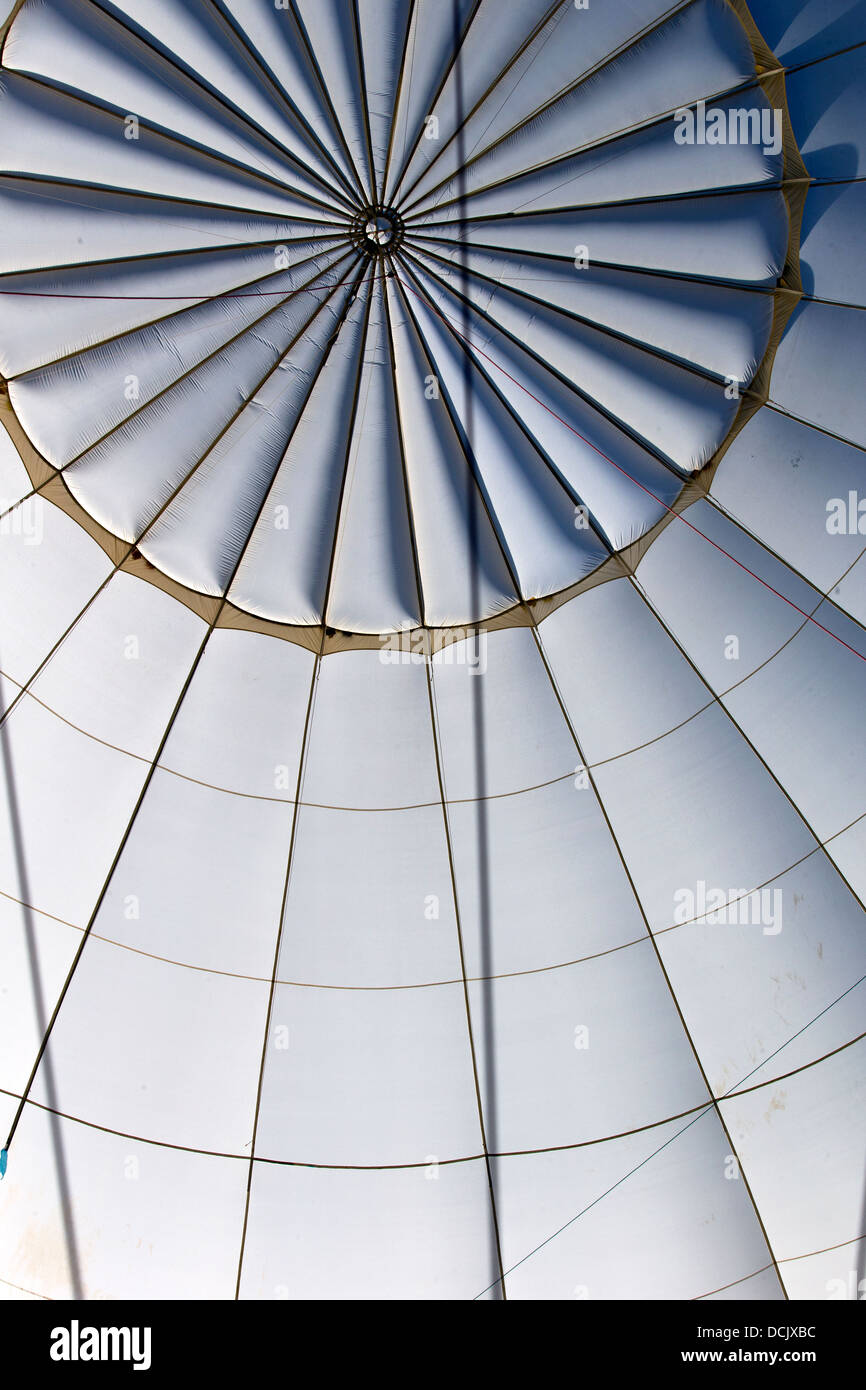 Inside a balloon envelope at the 35th Bristol International Balloon ...
