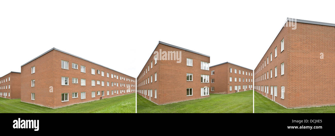 Brick wall buildings on a cloudy day Stock Photo - Alamy