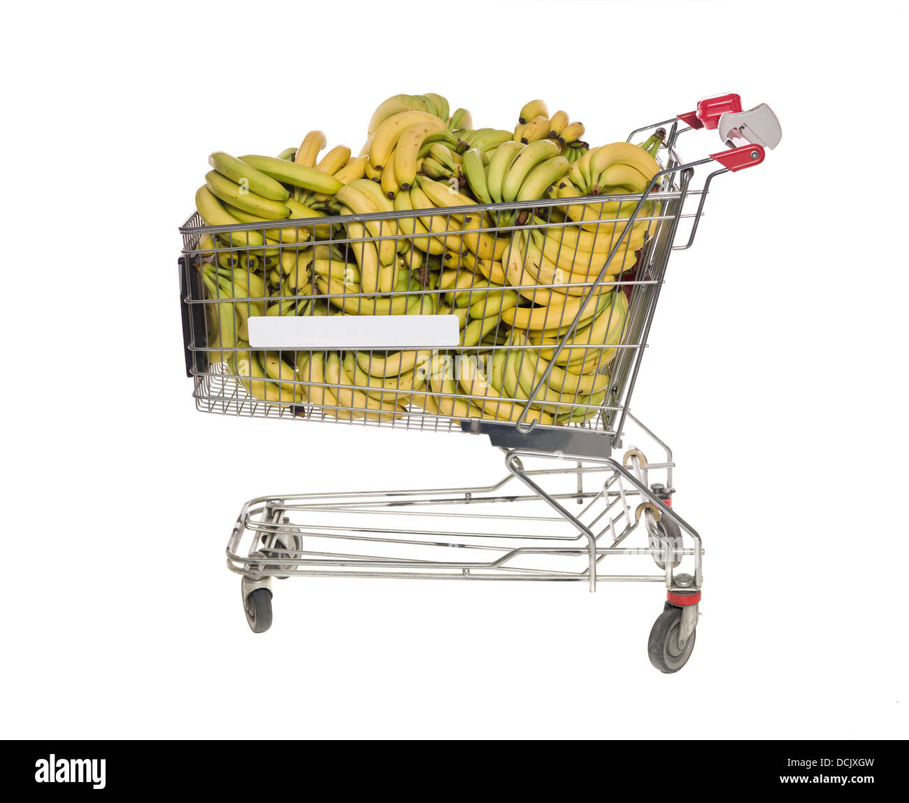 Shopping cart with bananas isolated towards white background Stock ...
