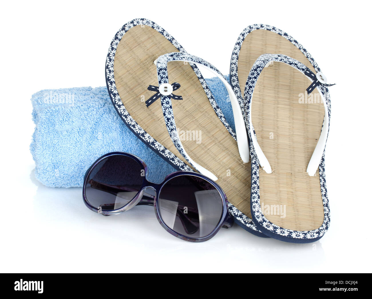 Beach items. Isolated on white background Stock Photo - Alamy