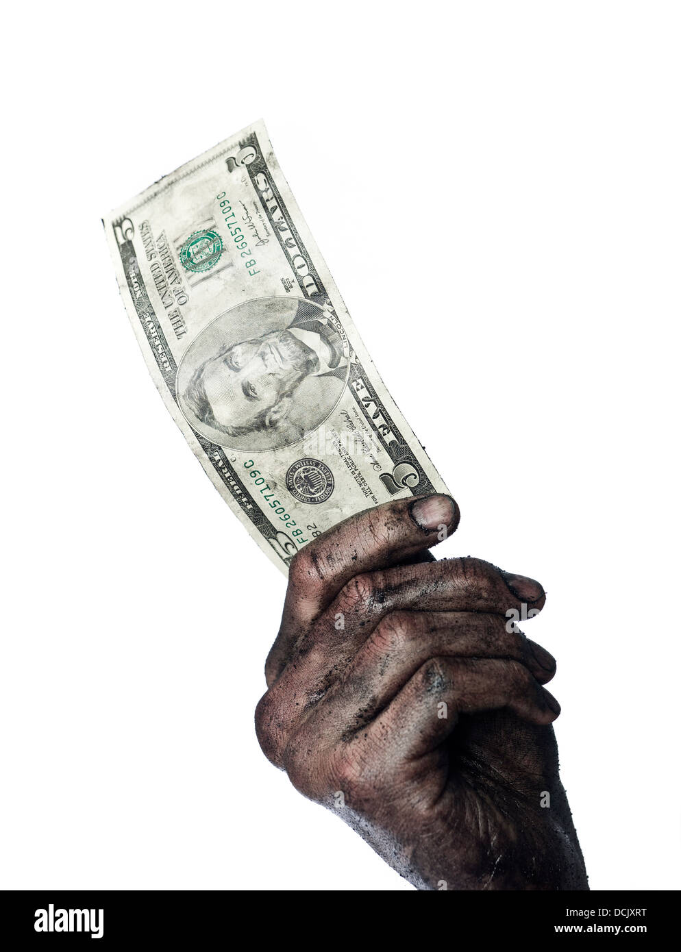 Hand dirty fingers holding Cut Out Stock Images & Pictures - Alamy