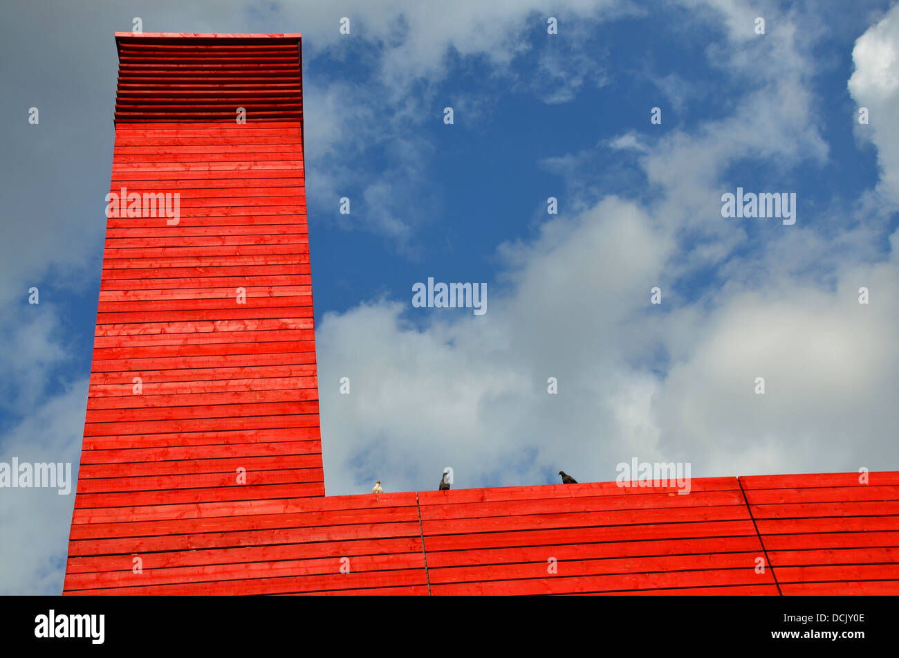 The Shed : red building in wood on the South Bank, London Stock Photo ...
