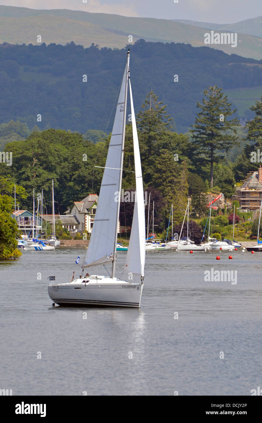 Sailing on Windermere in the Lake District National Park Stock Photo ...