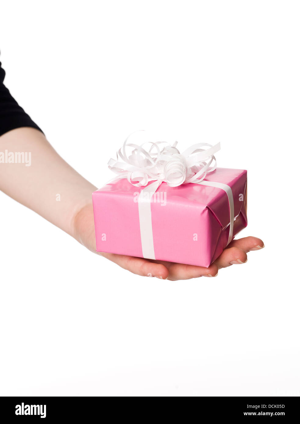 Hand with a present Stock Photo - Alamy