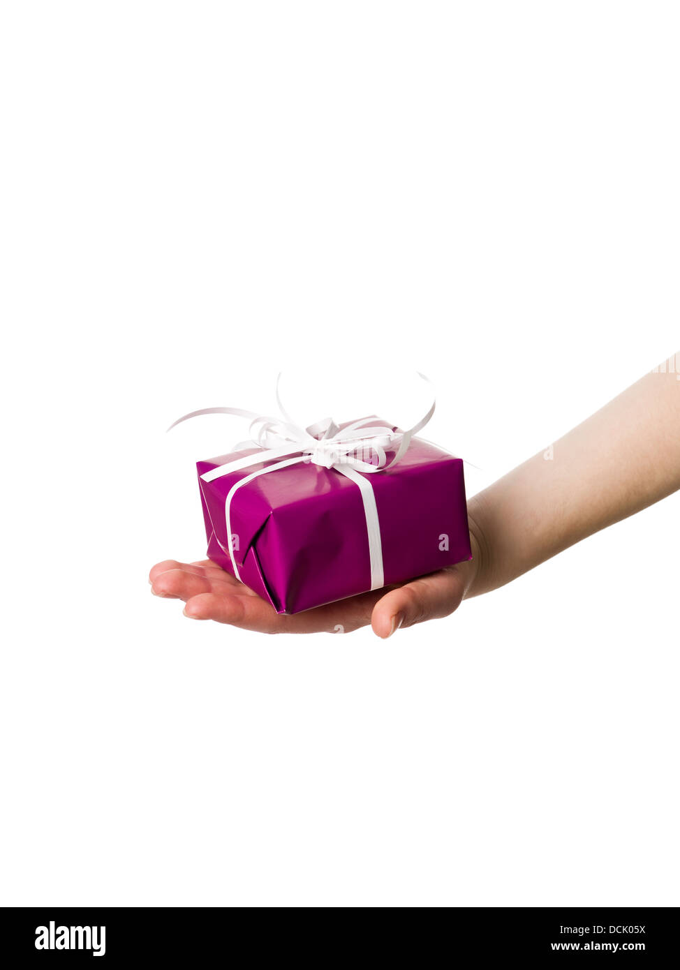 Hand with a present Stock Photo - Alamy