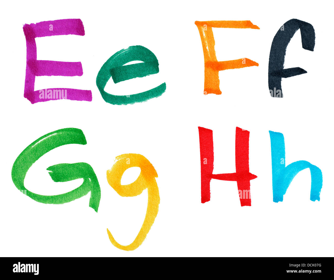 Letters E-H in ink marker Stock Photo - Alamy