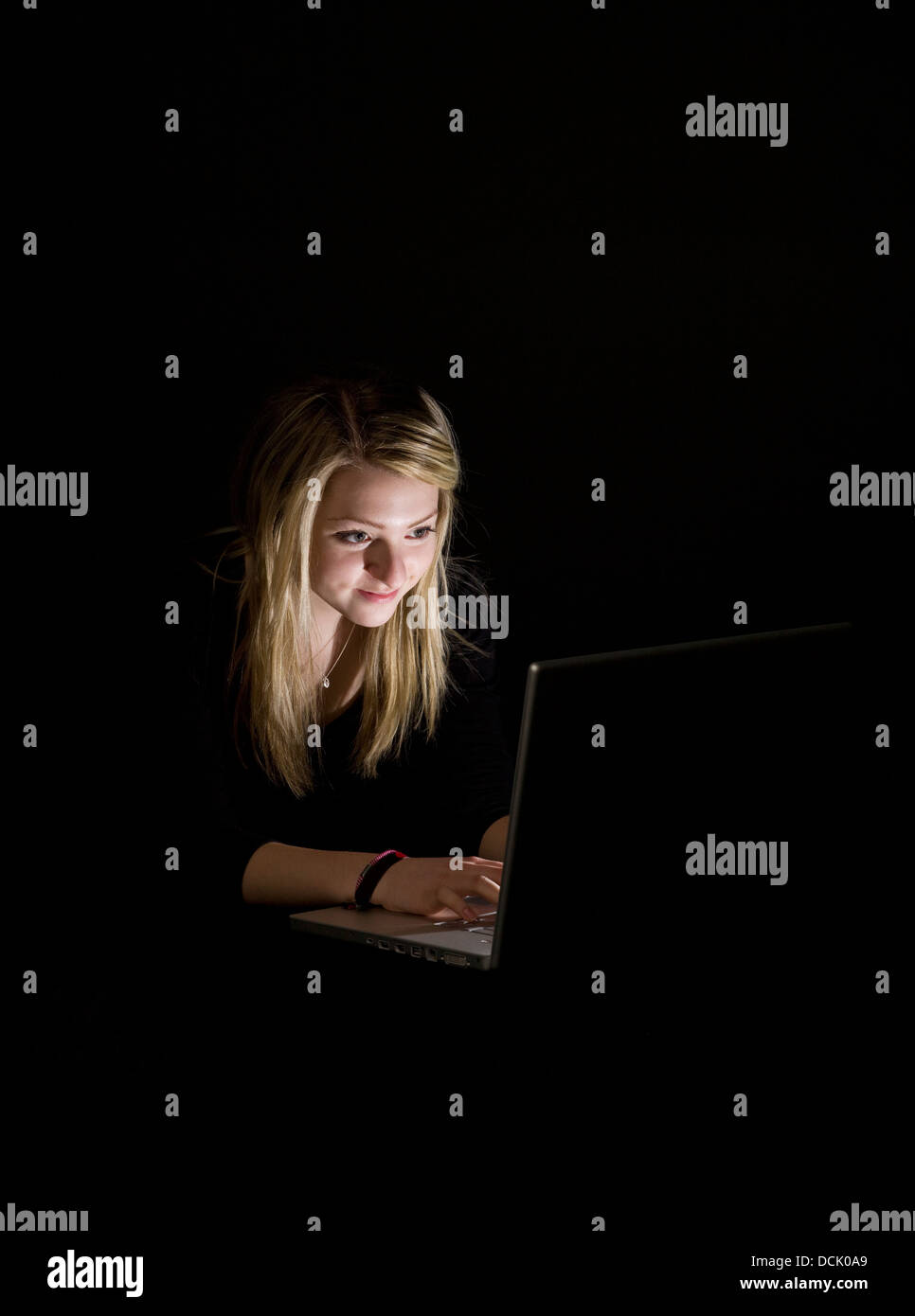 girl infront of a computer Stock Photo - Alamy