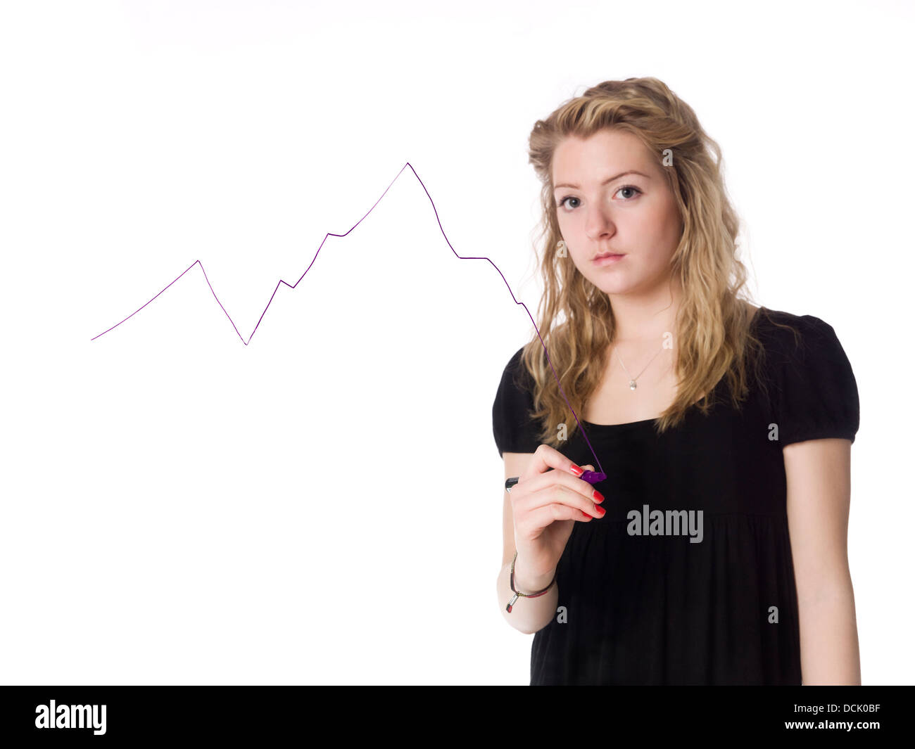 Girl making a diagram Stock Photo - Alamy