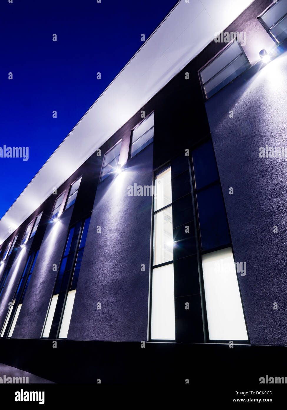 Modern building at night Stock Photo - Alamy