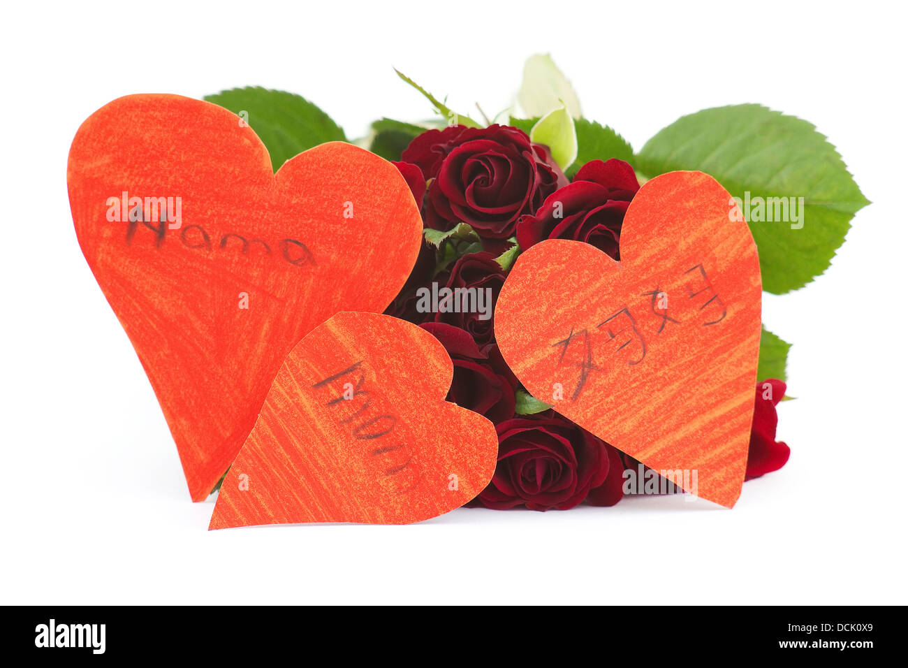 red roses and hearts Stock Photo - Alamy