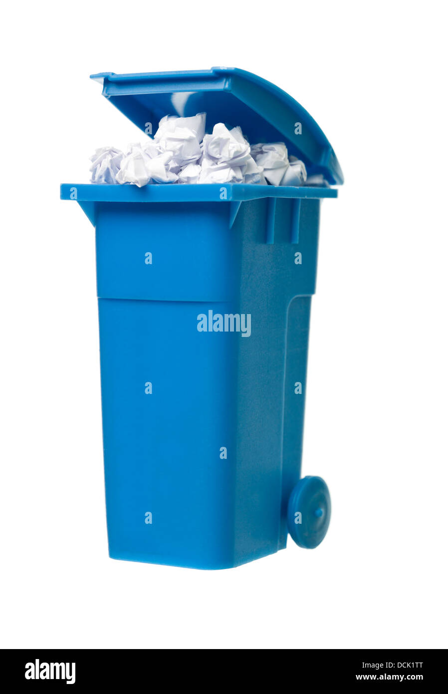 Recycling bin with paper Stock Photo - Alamy