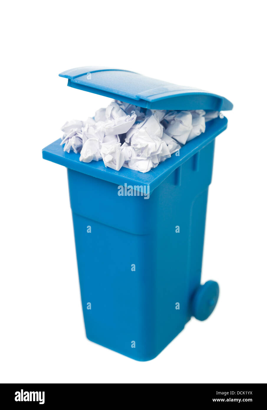 Recycling bin with paper Stock Photo - Alamy