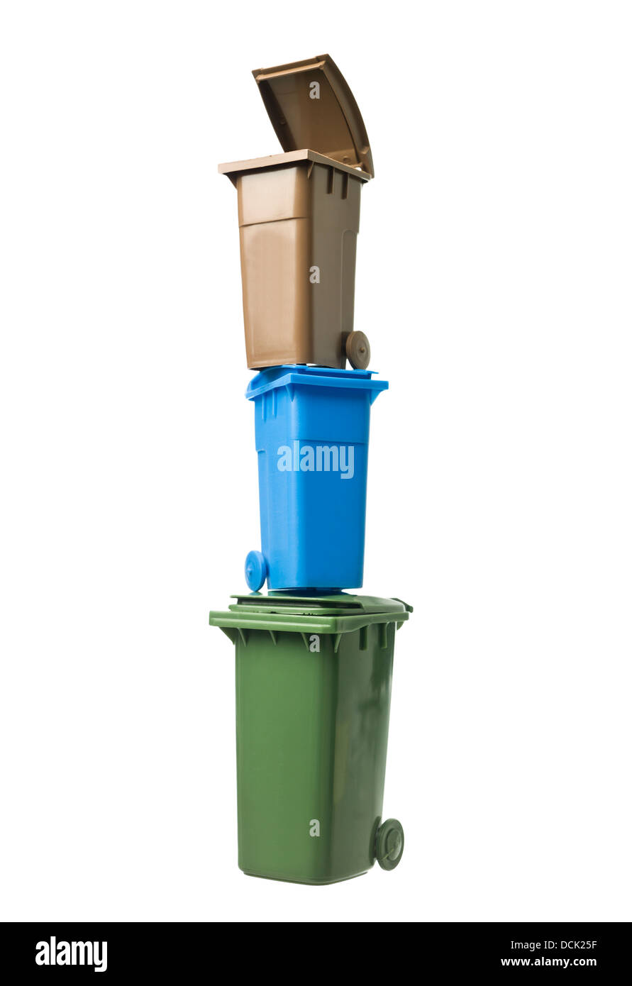 Tower of Recycling Bins Stock Photo - Alamy