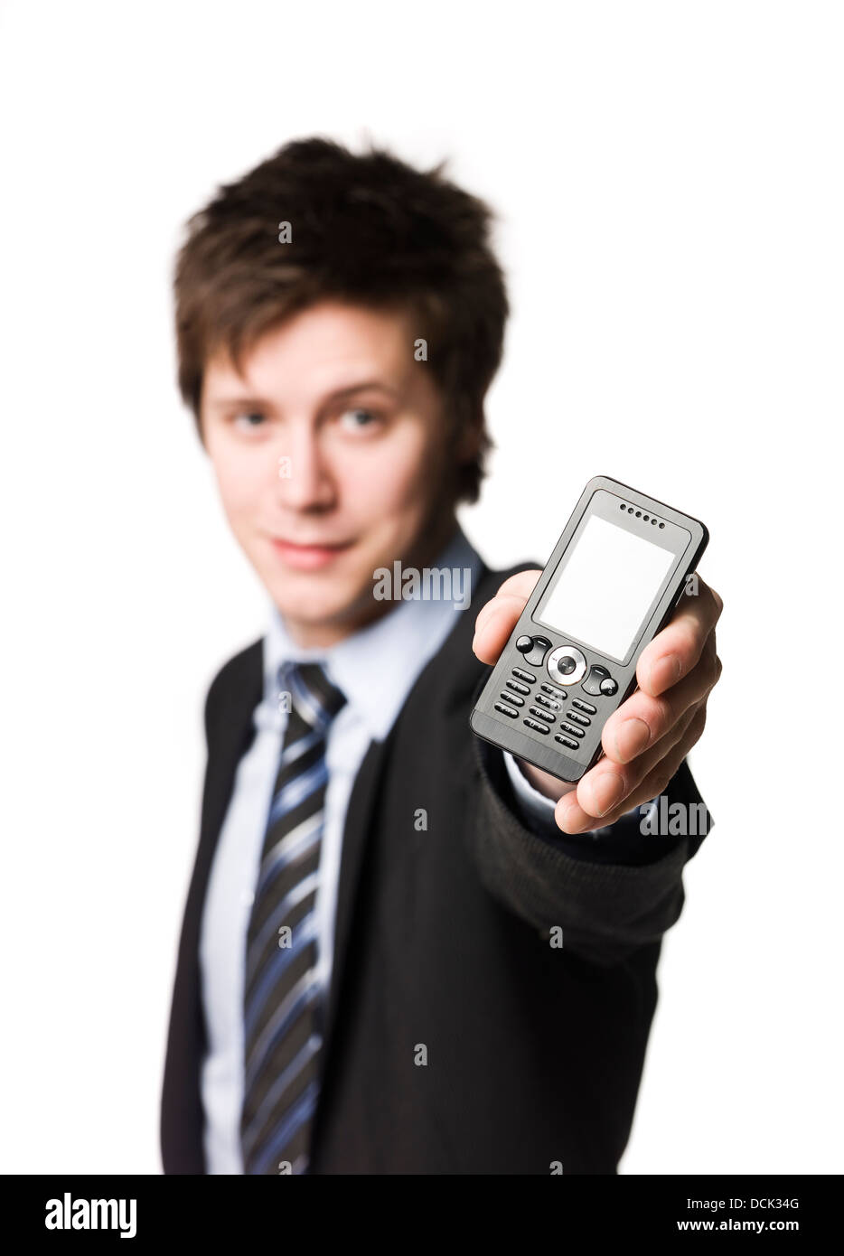 Man holding a cell-phone Stock Photo - Alamy