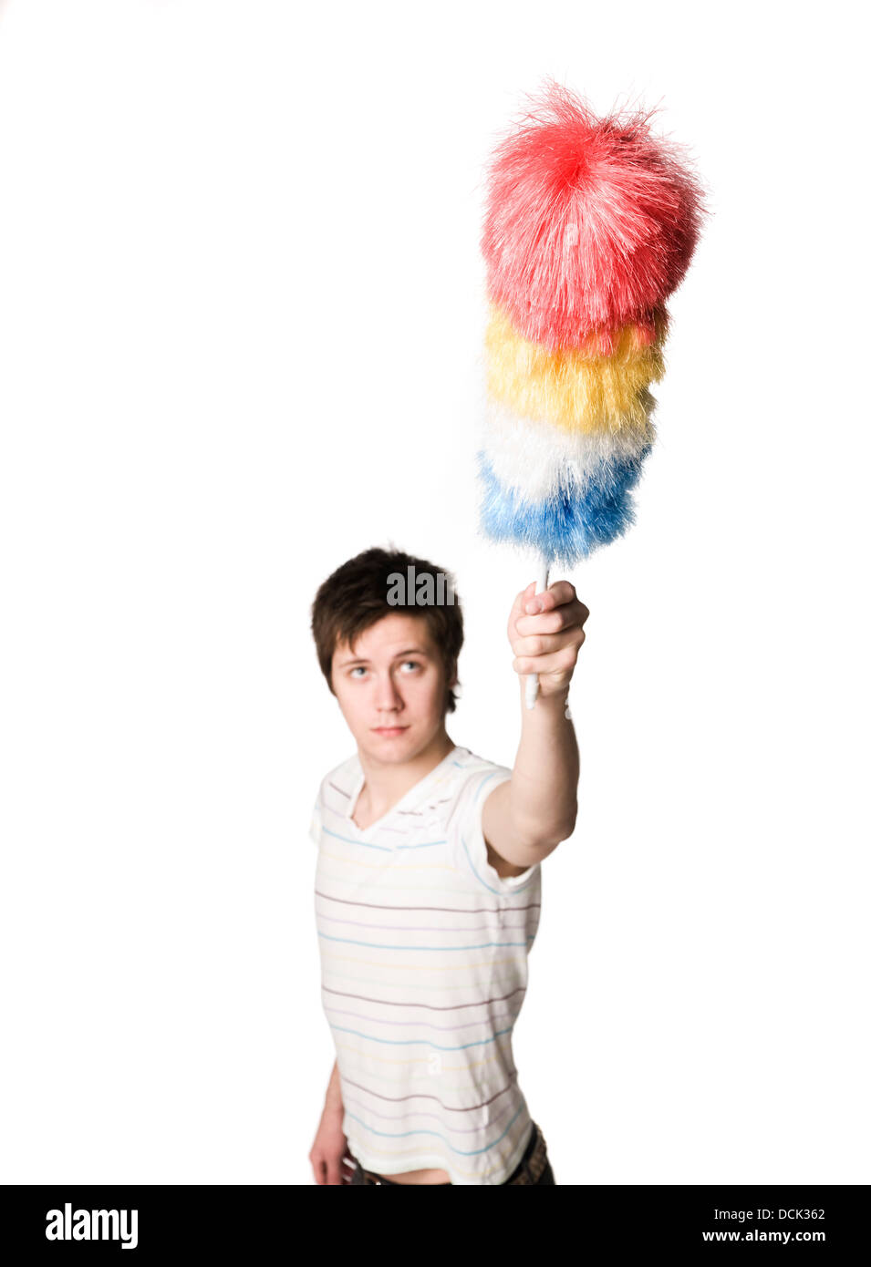 Man with a duster Stock Photo - Alamy