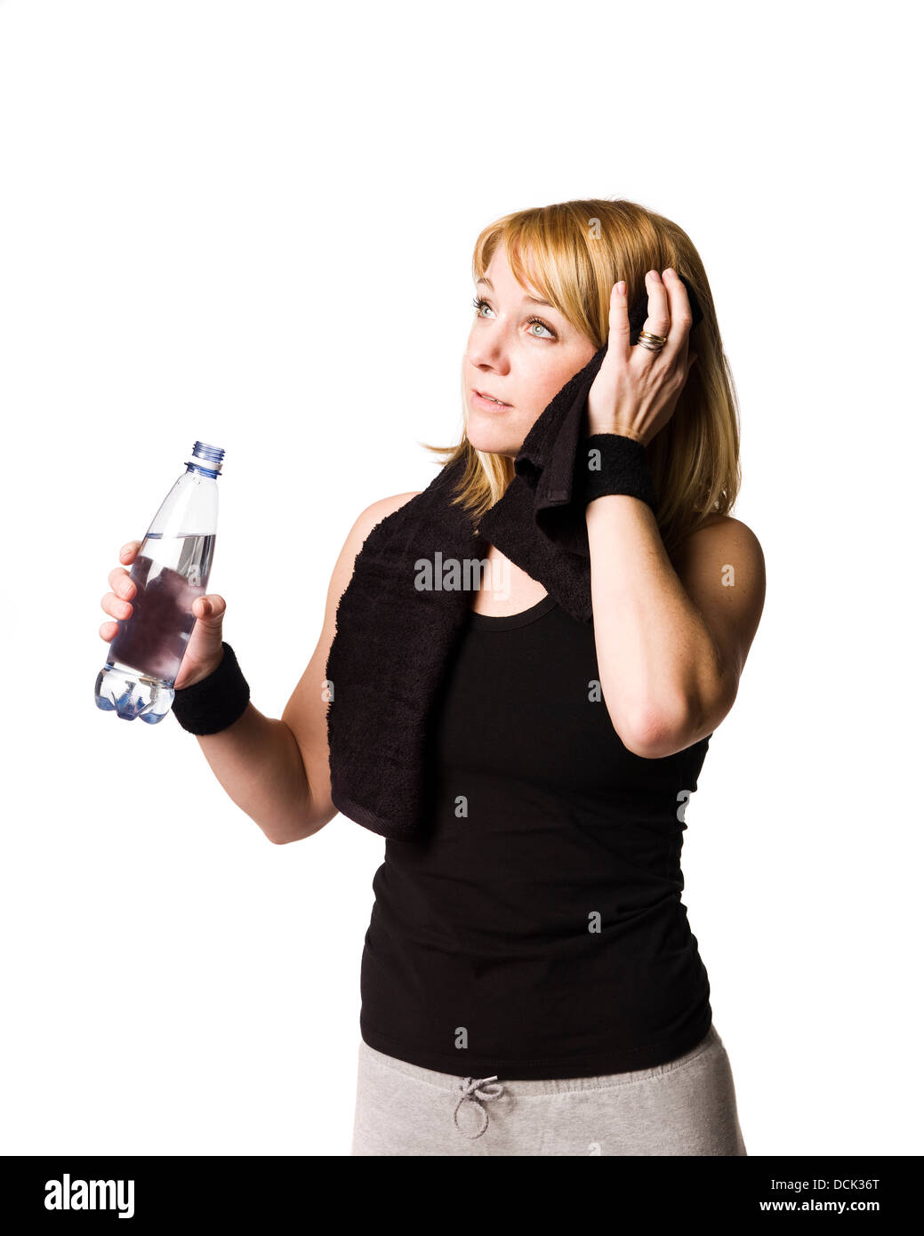 Girl taking a break in her work out Stock Photo - Alamy