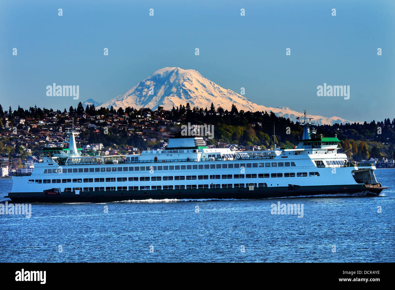 Car Ferry Mount Rainier Puget Sound North Seattle Snow Mountain ...