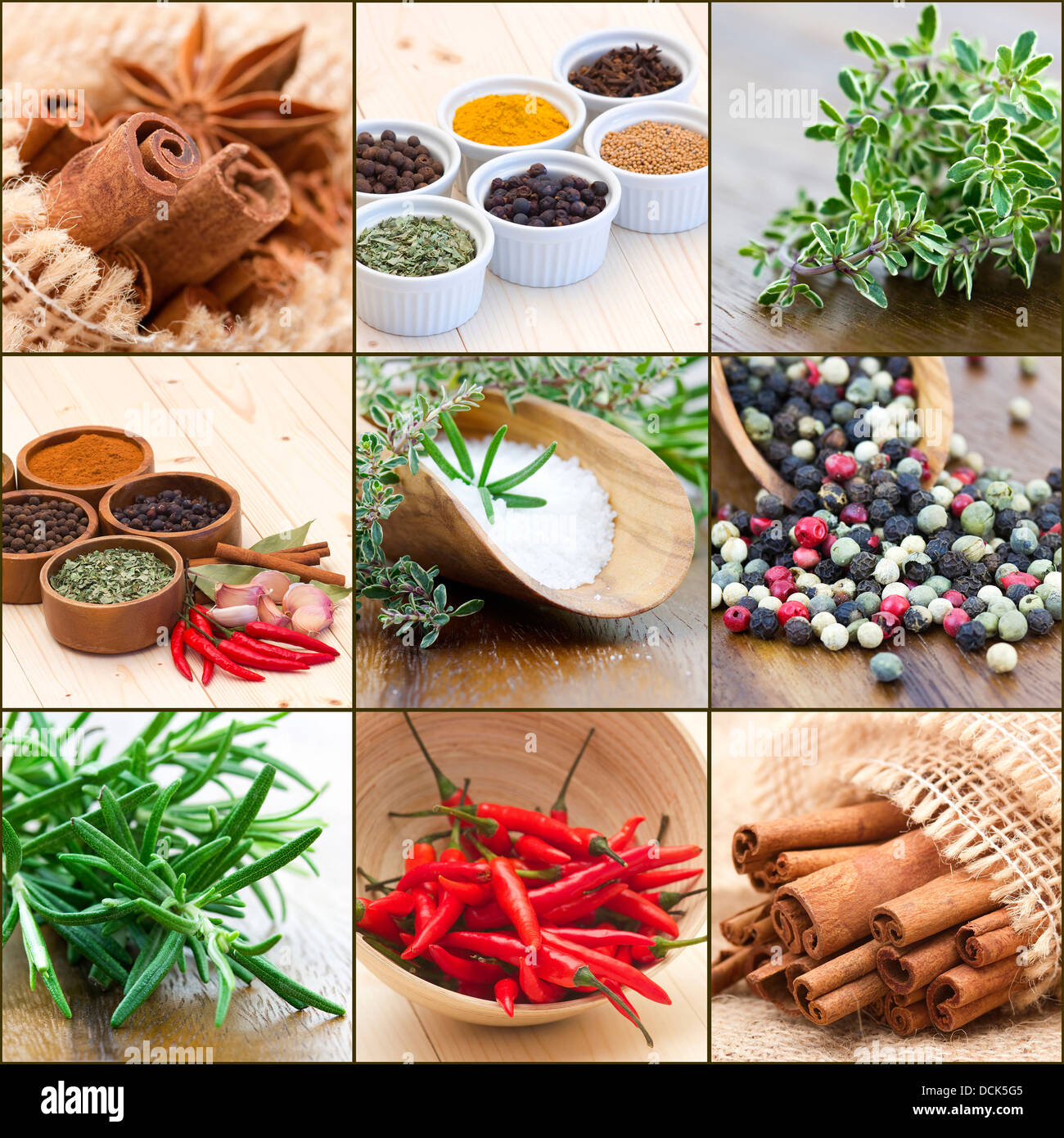 collage with spices Stock Photo - Alamy