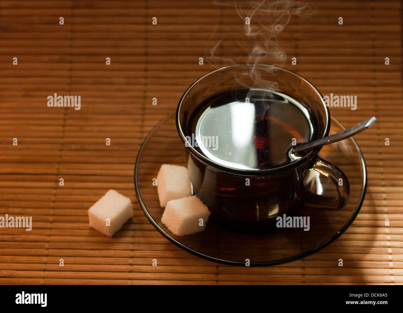 Photo cups of tea with sugar Stock Photo - Alamy