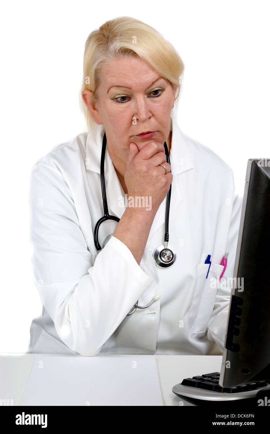 medical staff is working on a computer Stock Photo - Alamy