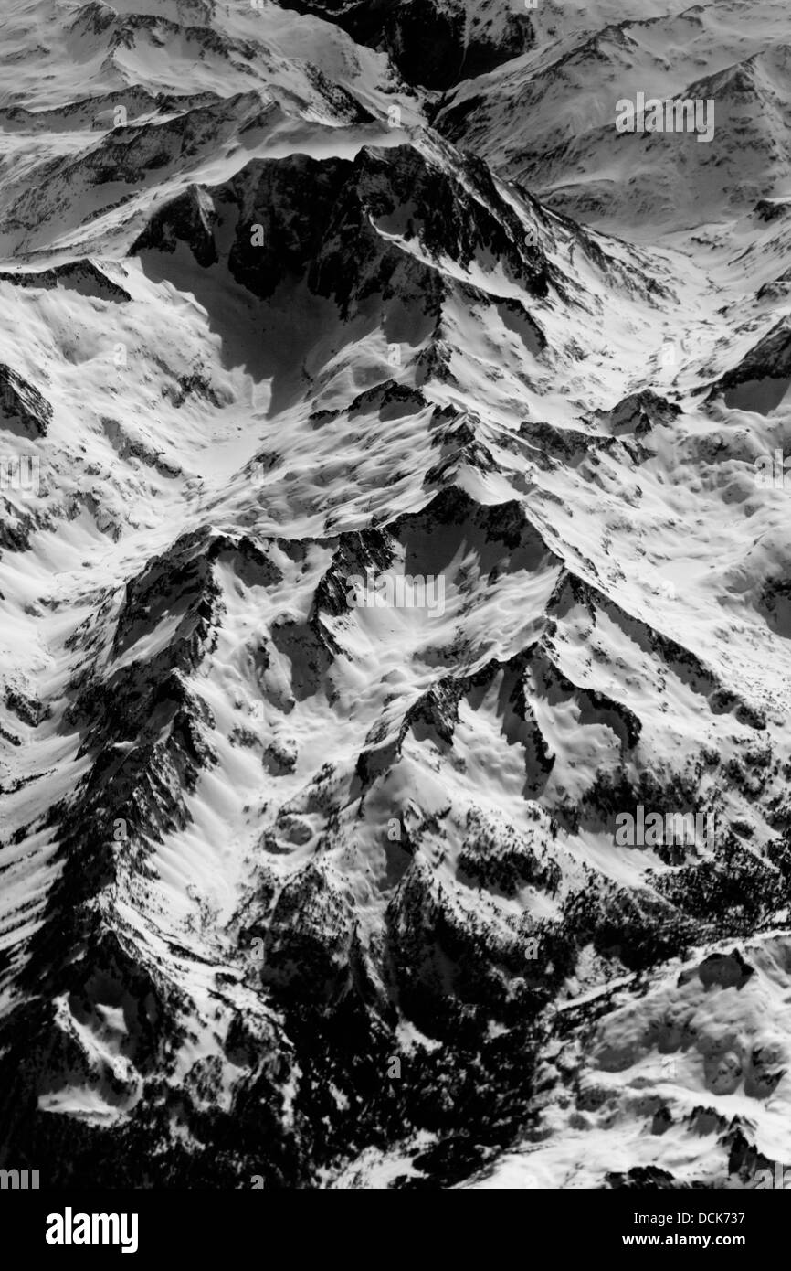 Aerial winter landscape from Black and White Stock Photos & Images - Alamy
