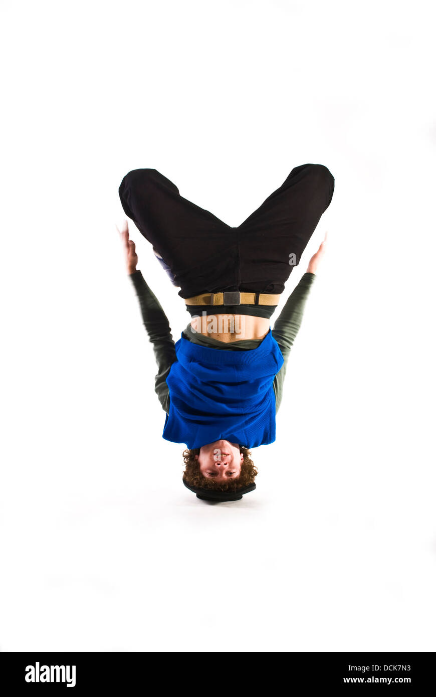 Dancer rotating on head Stock Photo - Alamy