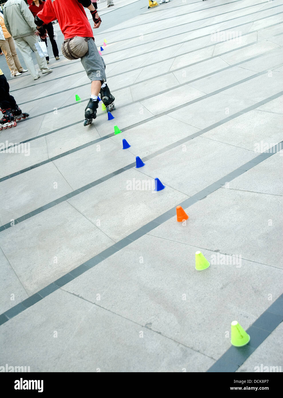 Boy inline skating outdoors hi-res stock photography and images - Alamy