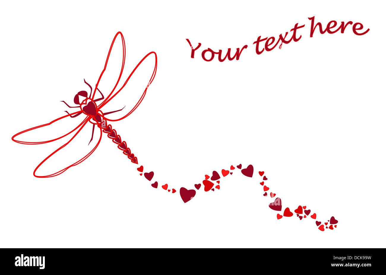 Red hearts dragonfly Stock Photo - Alamy